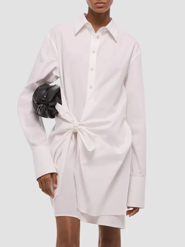 Helmut Lang Knotted Cotton Shirtdress
