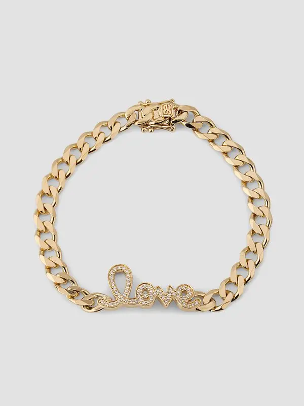 SYDNEY EVAN 14k Yellow & 0.21 Tcw Diamond "love" Bracelet - Gold