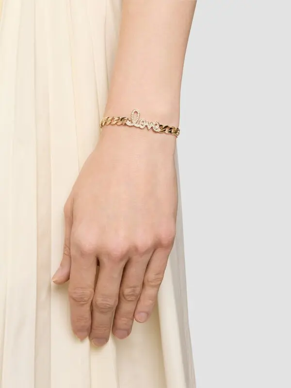 SYDNEY EVAN 14k Yellow & 0.21 Tcw Diamond "love" Bracelet - Gold