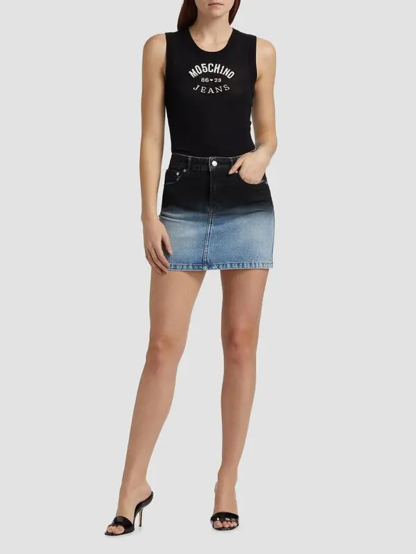Moschino Ombré Denim Miniskirt
