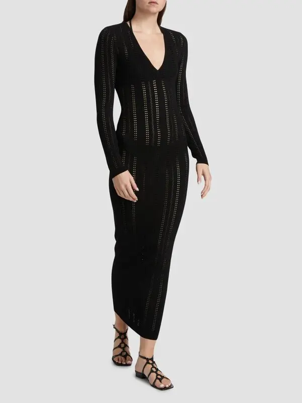 Ronny Kobo Sai V-neck Knit Maxi Dress