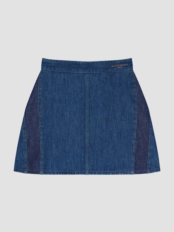 Givenchy Mini Cocoon Skirt In Denim - Medium Blue