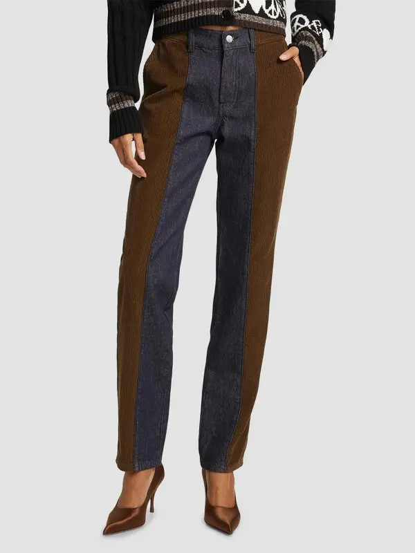 Moschino Mix Media Mid-rise Cigarette Jeans