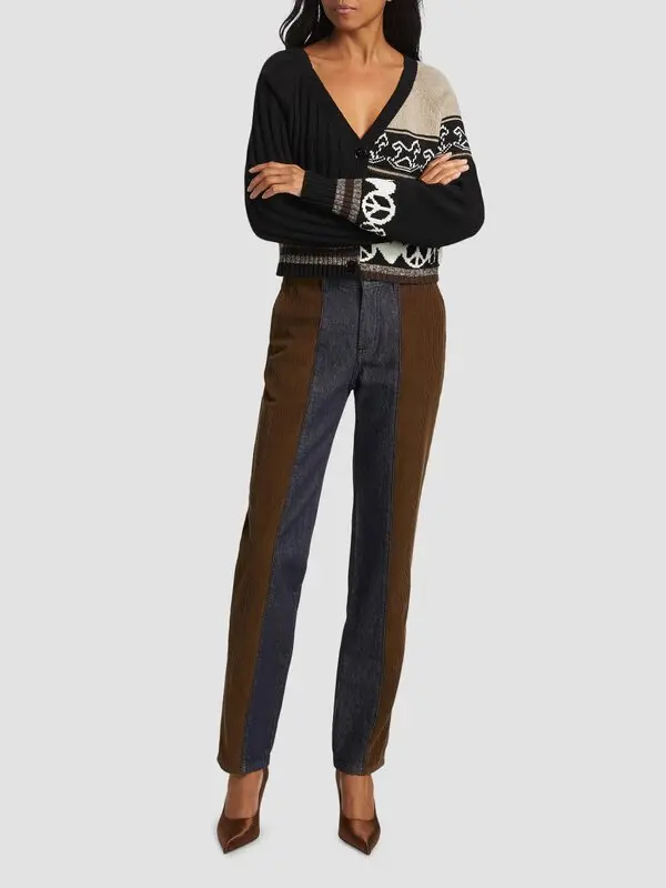 Moschino Mix Media Mid-rise Cigarette Jeans