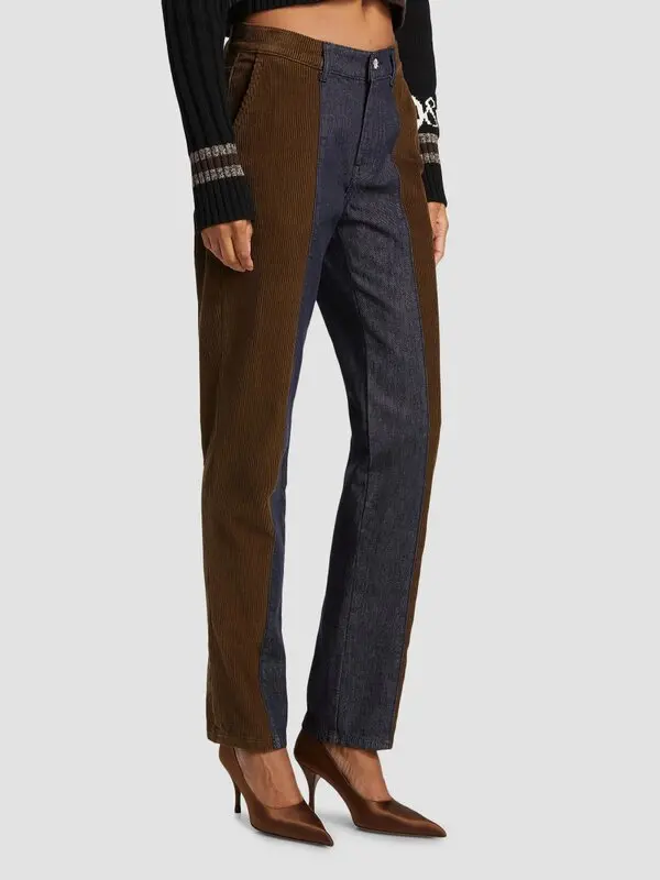 Moschino Mix Media Mid-rise Cigarette Jeans