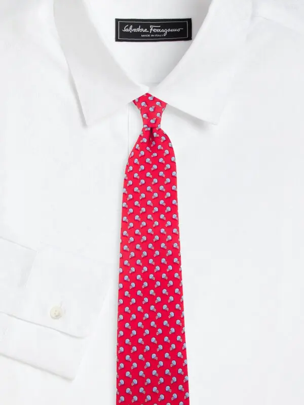FERRAGAMO Zona Silk Tie - Rosso