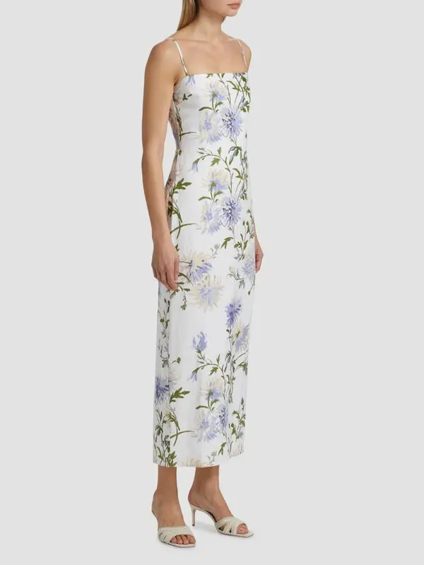 REFORMATION Frankie Floral Linen Maxi Dress