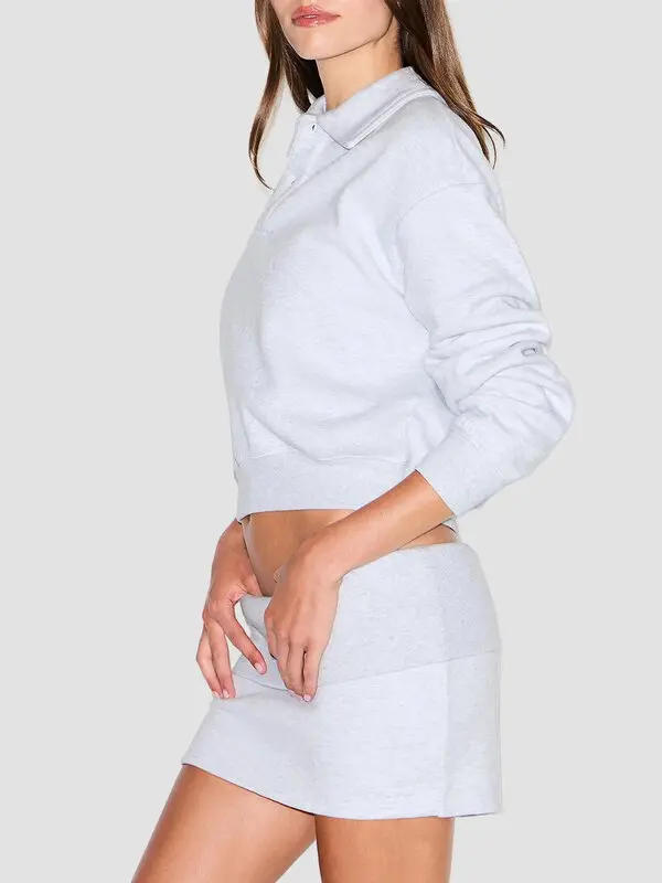 SKIMS Cotton Fleece Polo Sweatshirt