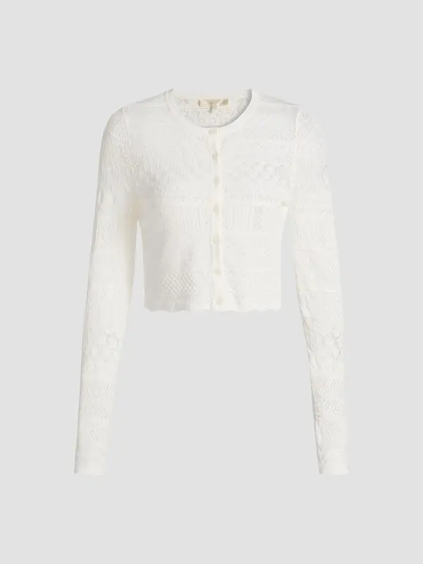 LoveShackFancy Brigette Pointelle Knit Cardigan