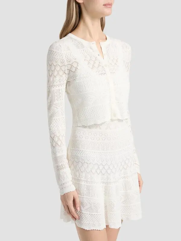 LoveShackFancy Brigette Pointelle Knit Cardigan