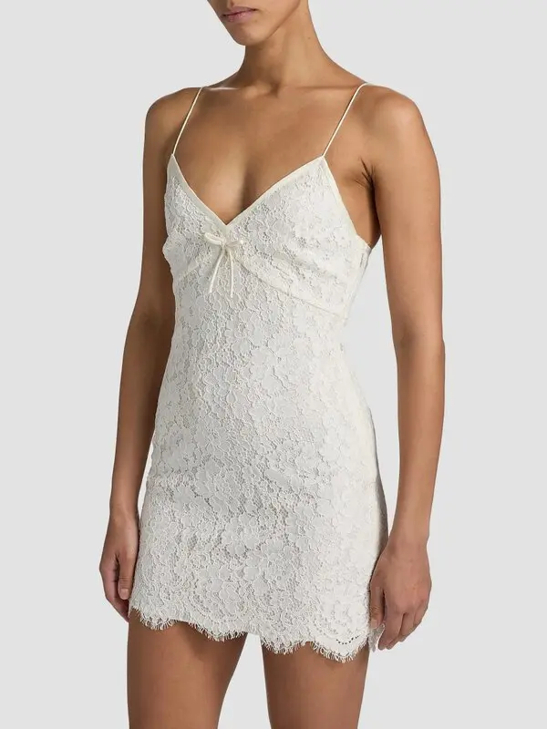 LoveShackFancy Petaline Scalloped-hem Minidress