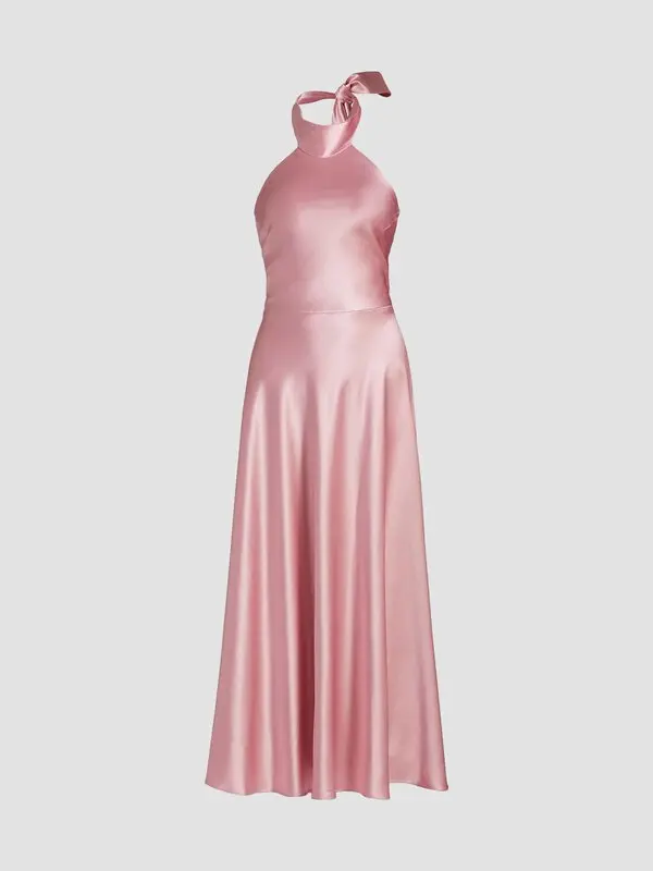 MILLY Aurora Satin Midi-dress