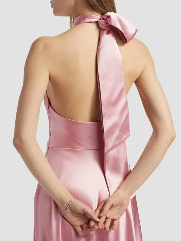MILLY Aurora Satin Midi-dress