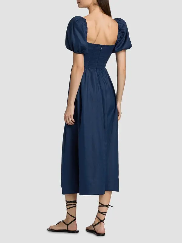 REFORMATION Marella Linen Midi-dress