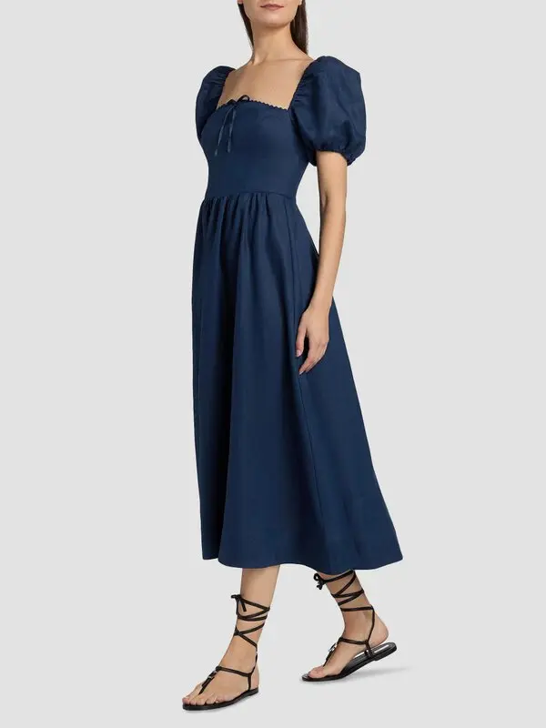 REFORMATION Marella Linen Midi-dress