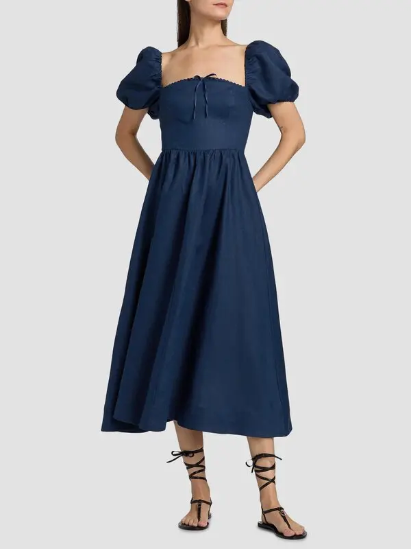 REFORMATION Marella Linen Midi-dress