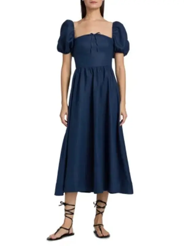 REFORMATION Marella Linen Midi-dress