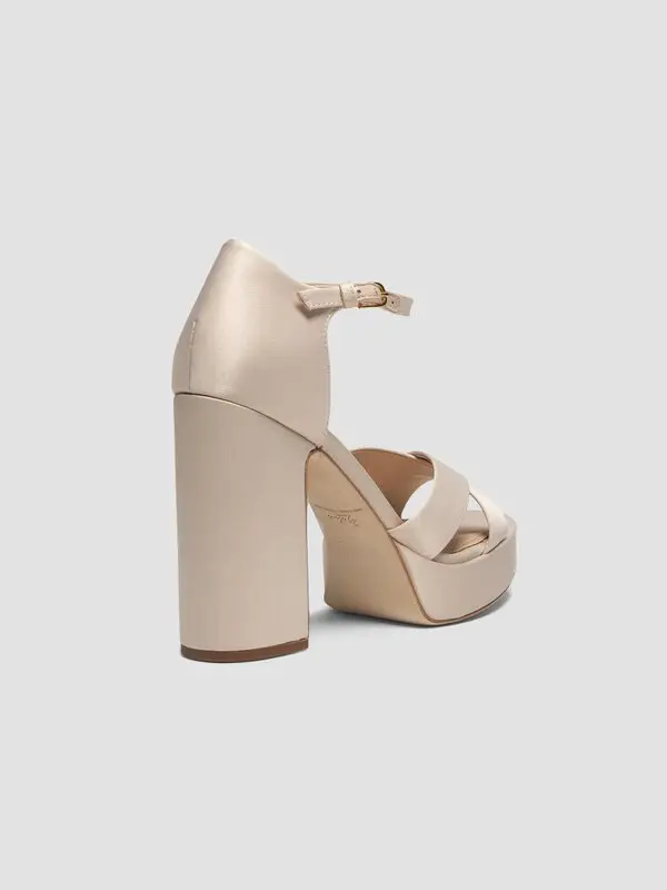 22ÉLEVÉ 115mm Satin Platform Sandals - Champagne