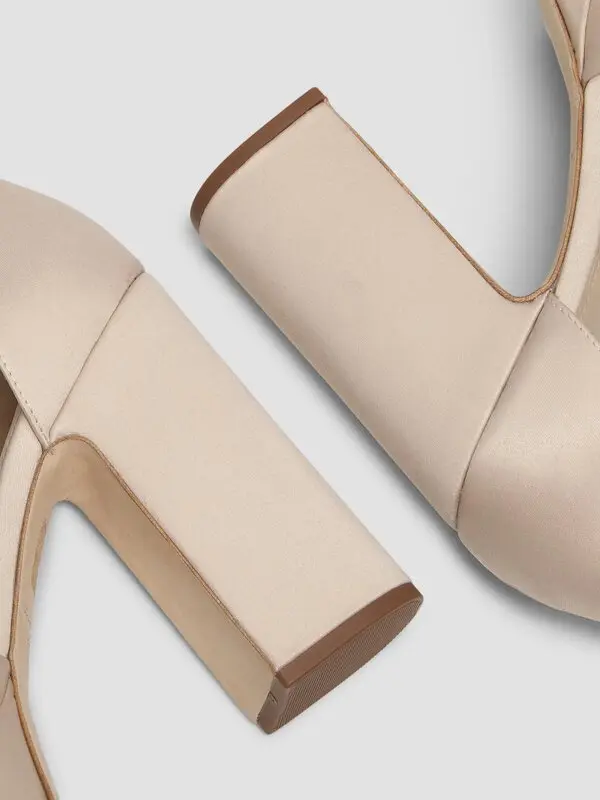 22ÉLEVÉ 115mm Satin Platform Sandals - Champagne