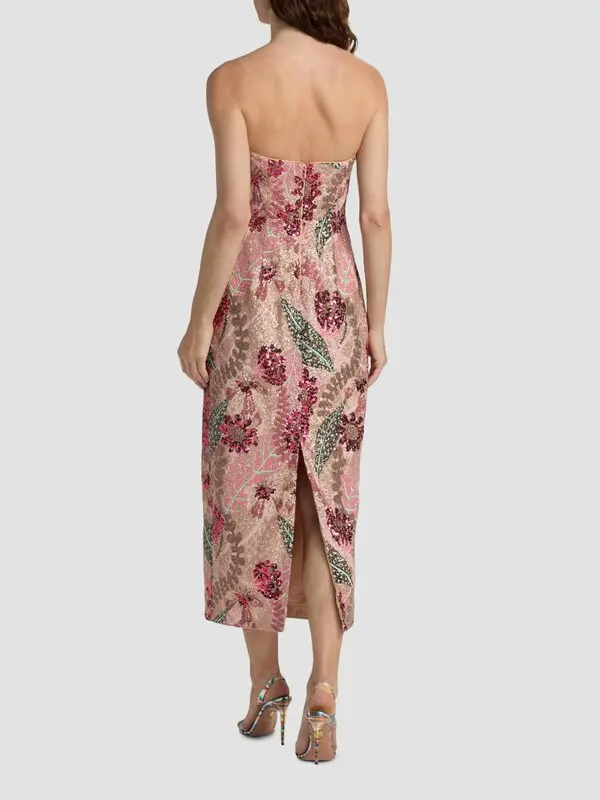 MILLY Esmeralda Sequined Bandeau Midi-dress