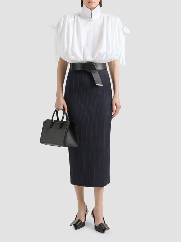 Givenchy Midi Striped Skirt In Wool