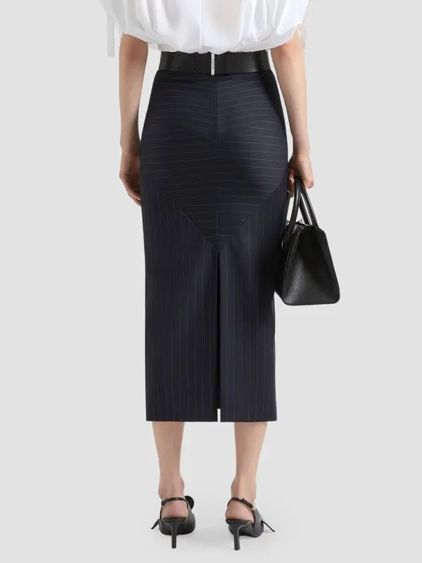 Givenchy Midi Striped Skirt In Wool