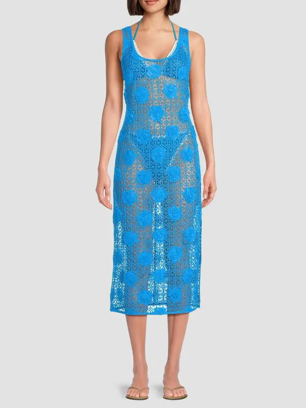 MILLY 3d Floral Crochet Cover-up Dress