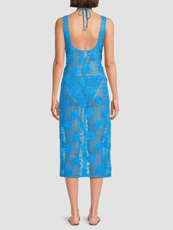 MILLY 3d Floral Crochet Cover-up Dress