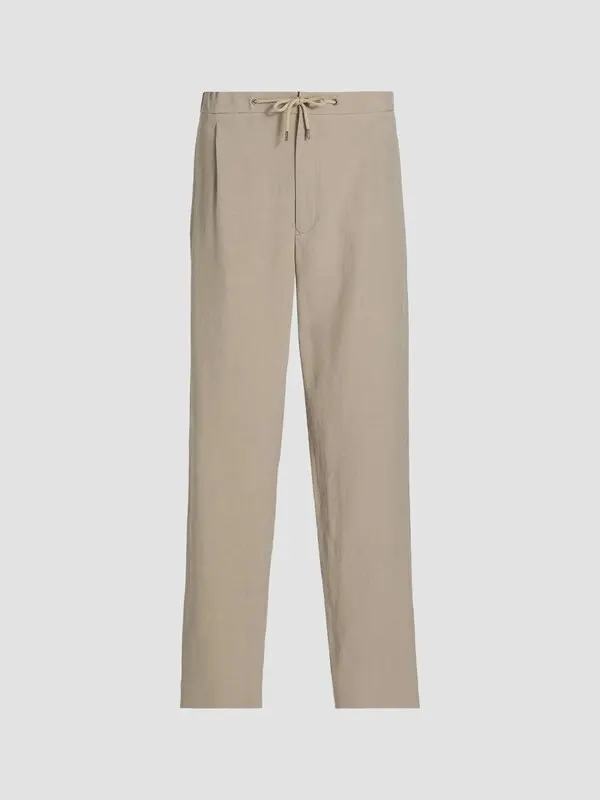 Giorgio Armani Linen Drawstring Pants - Solid Light