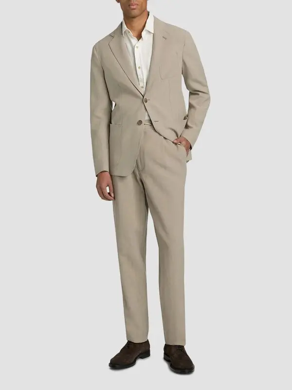 Giorgio Armani Linen Drawstring Pants - Solid Light