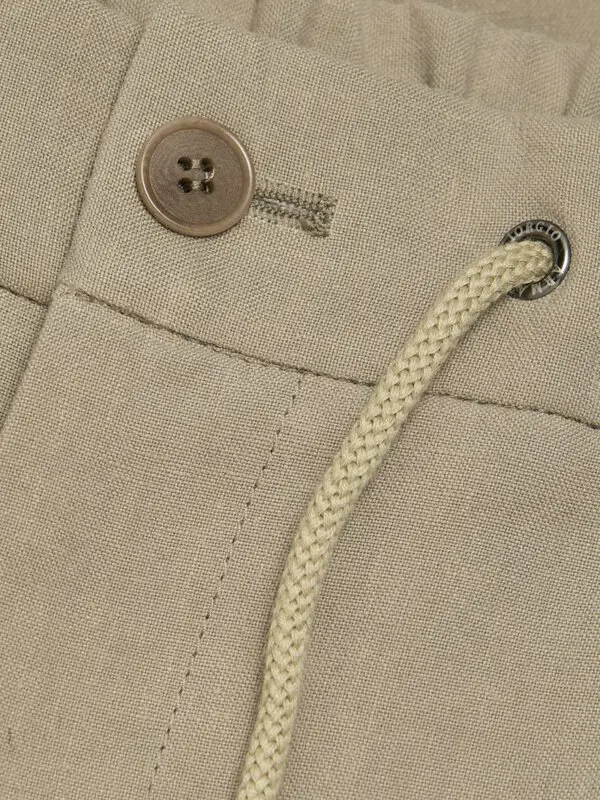 Giorgio Armani Linen Drawstring Pants - Solid Light