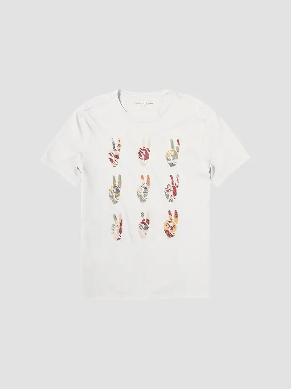 John Varvatos Star U. S.a. Multi Peace Hand Crewneck T-shirt