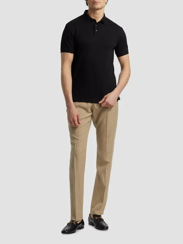 Emporio Armani Chevron Cotton Jersey Polo Shirt
