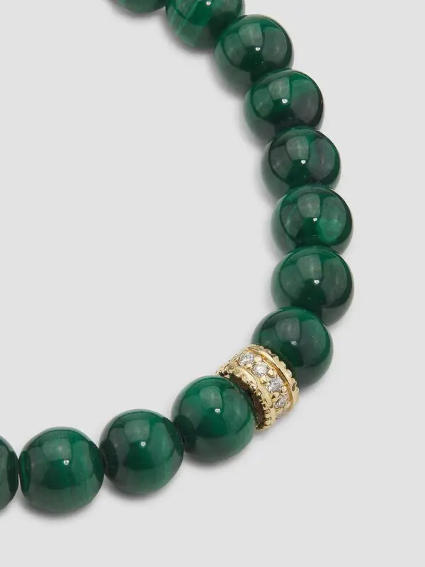 SYDNEY EVAN 14k Yellow Gold & 0.11 Tcw Diamond Beaded Stretch Bracelet