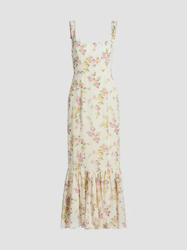 REFORMATION Irisa Floral Flounce Maxi Dress - Posy