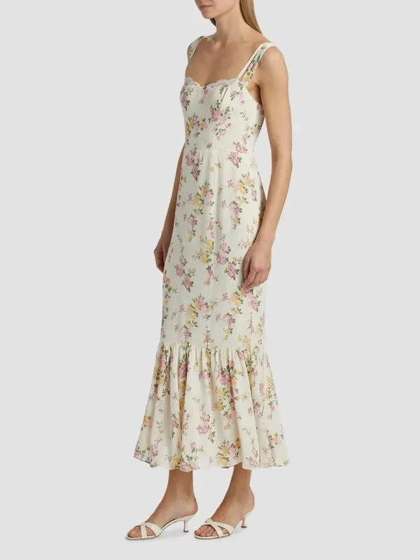 REFORMATION Irisa Floral Flounce Maxi Dress
