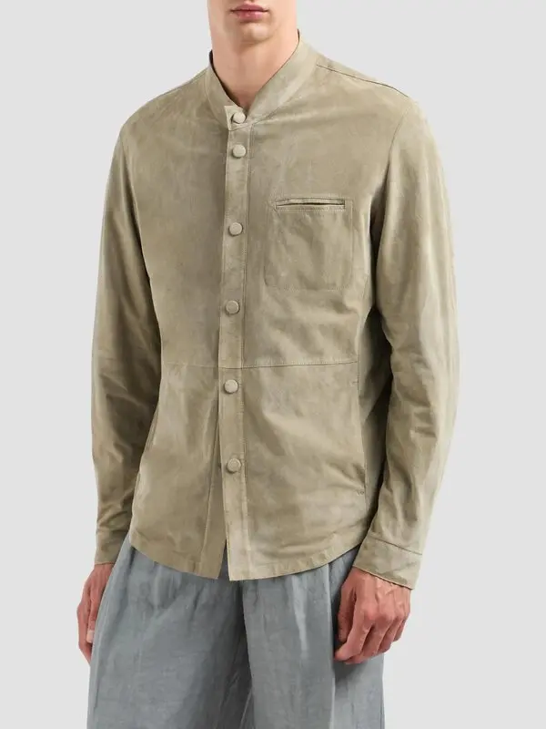 Giorgio Armani Suede Snap-front Jacket