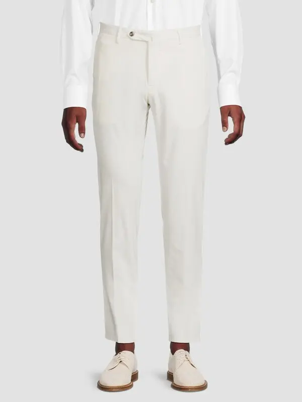 PT TORINO Soft Stretch Button-tab Slim Pants - Natural