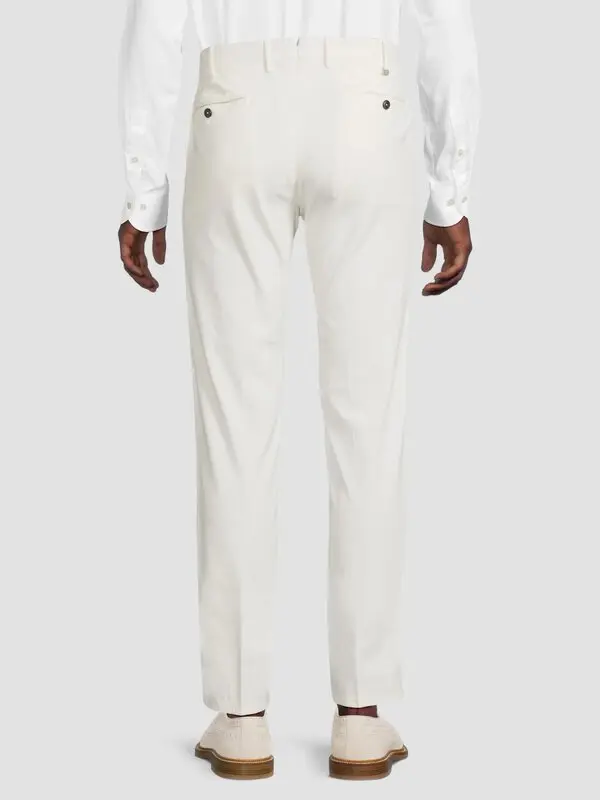 PT TORINO Soft Stretch Button-tab Slim Pants - Natural