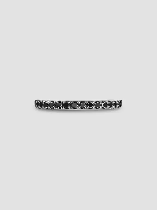 David Yurman Dy Eden Band Ring In Platinum - Silver Black
