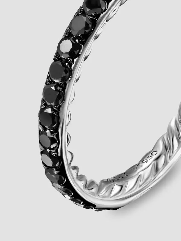 David Yurman Dy Eden Band Ring In Platinum - Silver Black