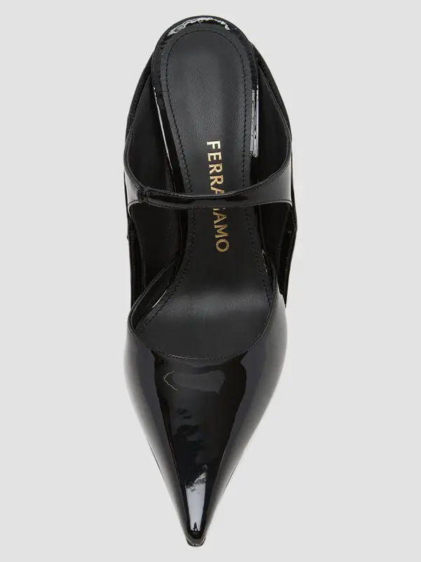 FERRAGAMO Jasir 95mm Patent Leather Stiletto Mules