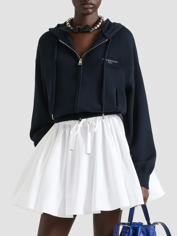 Givenchy Zipped Hoodie In Wool And Cotton With Paris