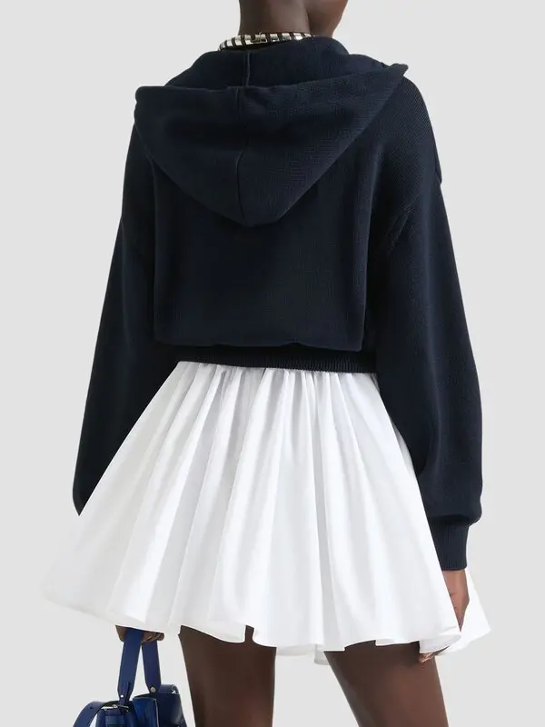Givenchy Zipped Hoodie In Wool And Cotton With Paris