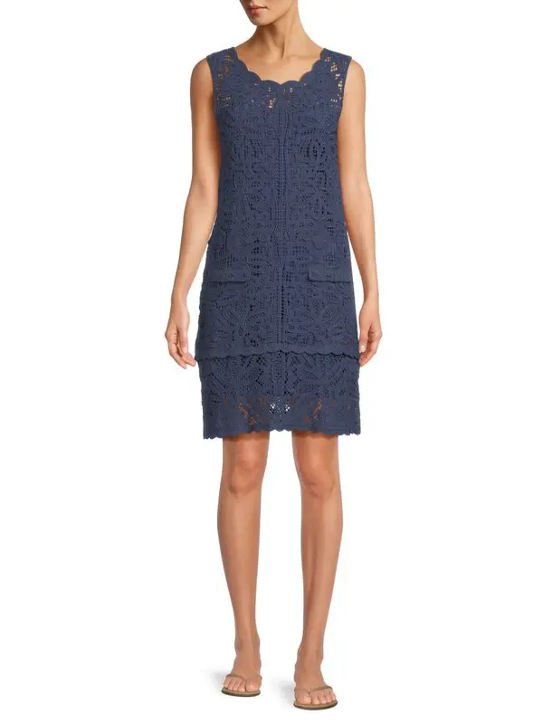 MILLY Crochet Cotton Cover-up Minidress - Orange