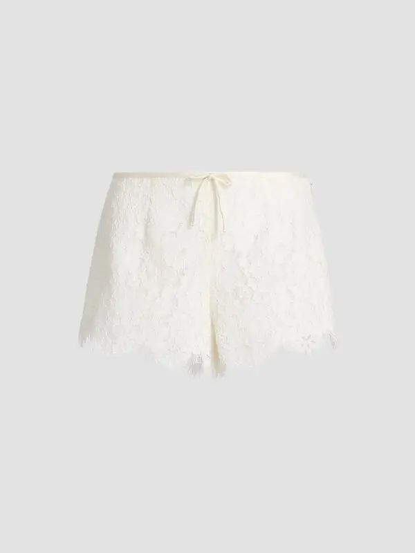 LoveShackFancy Lavendine Floral Lace Cotton-blend Shorts
