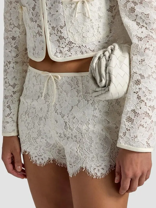 LoveShackFancy Lavendine Floral Lace Cotton-blend Shorts