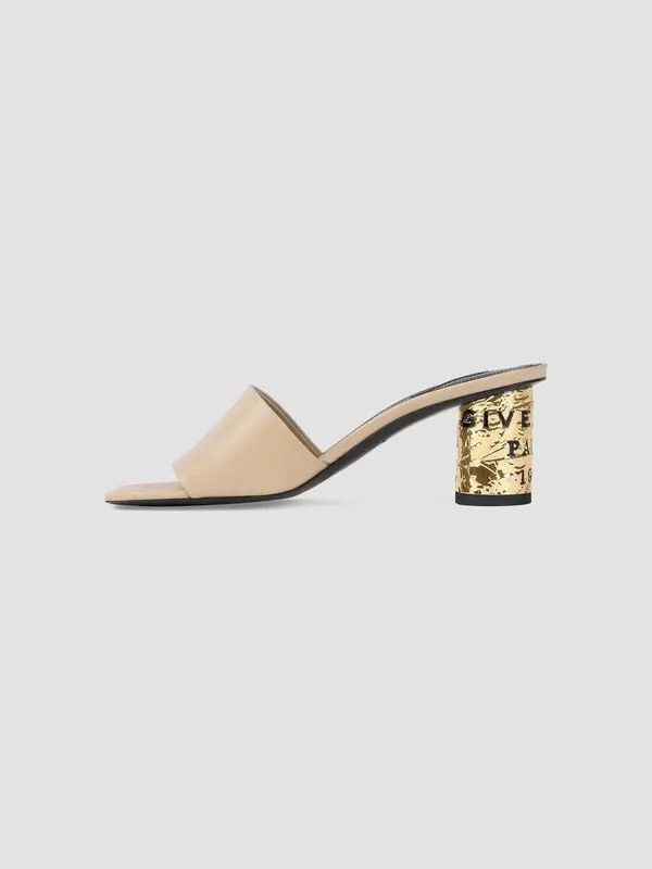 Givenchy Tape Heeled Mules In Leather - Beige