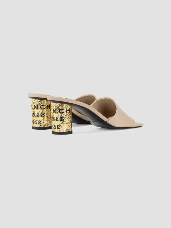 Givenchy Tape Heeled Mules In Leather - Beige