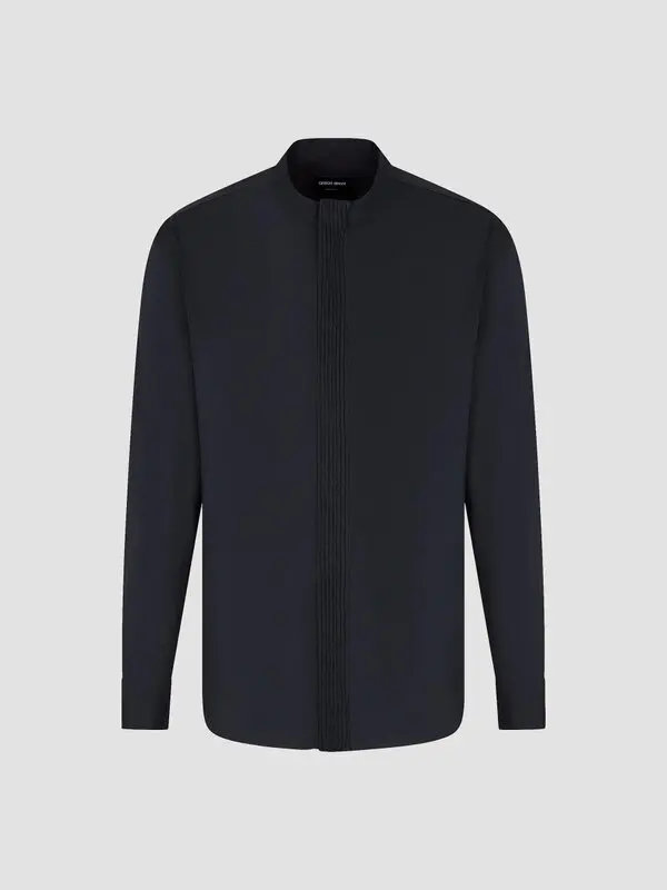 Giorgio Armani Nero Collar Covered Placket Shirt